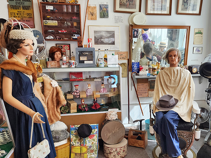 These period-dressed mannequins add authentic character, bringing the golden age of motoring to life.