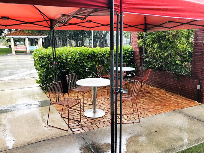 Outdoor seating that captures the essence of relaxed Florida dining without the tourist trap pretense.