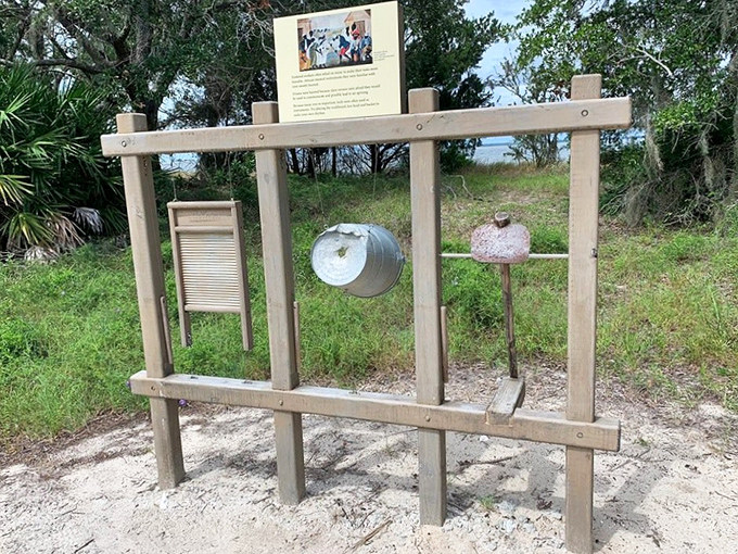 Interactive elements along the Wanderer Memory Trail invite reflection. These simple instruments make powerful music in both sound and significance.
