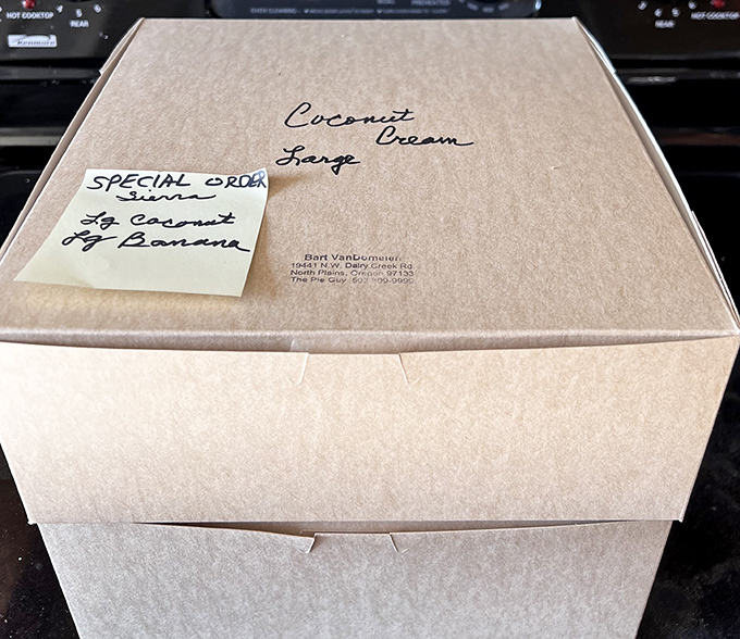 The handwritten special order note feels like a love letter to dessert. Someone's day is about to get exponentially better.