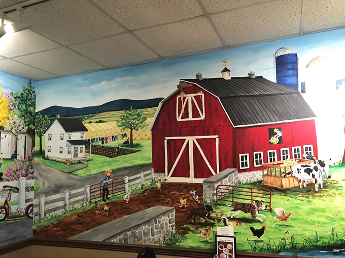 Farm-to-wall art that captures the essence of Lancaster County. This isn't just decoration—it's a visual appetizer preparing you for authentic Pennsylvania Dutch cooking.