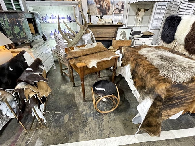 Cowhides and antlers galore&mdash;a rustic decorator's dream or the starting point for a Coen brothers film set.