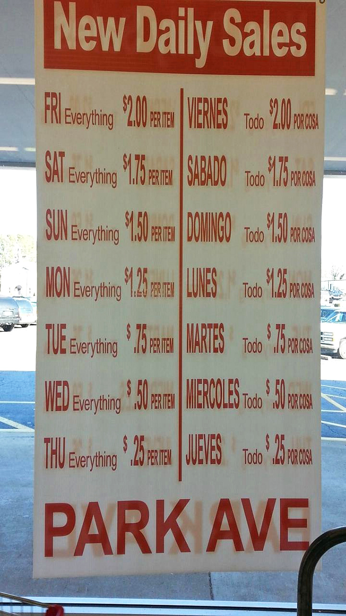 The sliding scale pricing system transforms shopping into a strategic game where patience pays off in literal cents.
