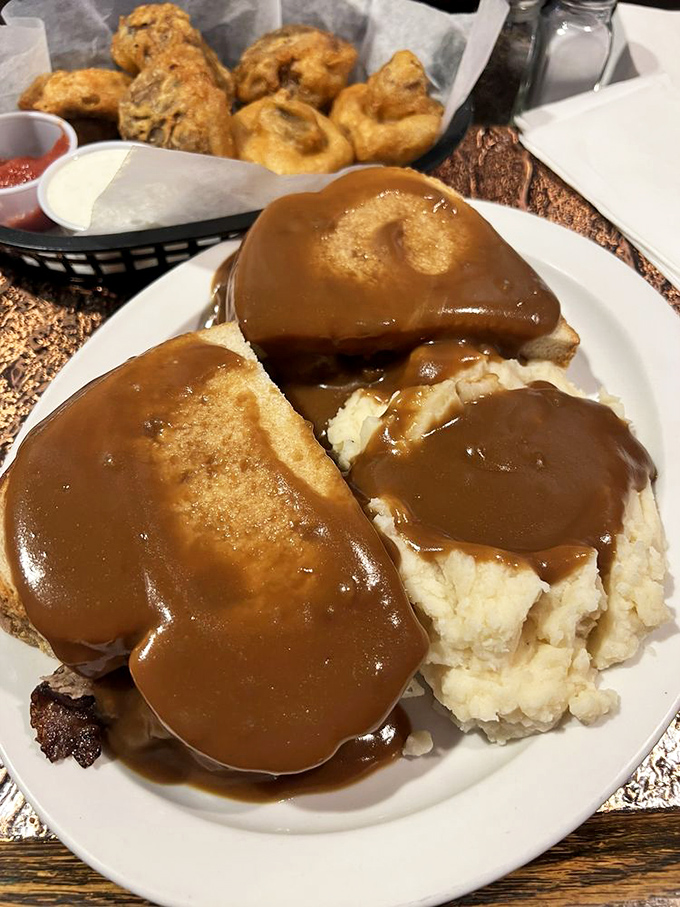 When prime rib meets sandwich form, magic happens - tender beef between fresh bread slices.