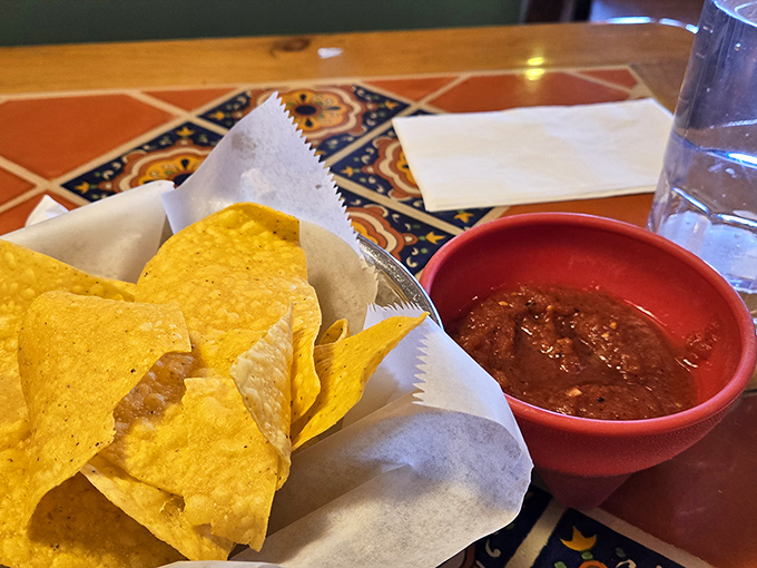 The chips arrive warm and perfectly salted, but it's the salsa – bright, fresh, and just spicy enough – that'll have you plotting your next visit.