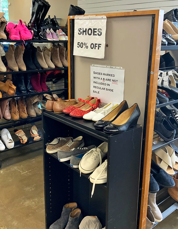 Shoe paradise at half price. From practical flats to "how did anyone ever walk in these?"&mdash;your next favorite footwear is hiding somewhere on these shelves.