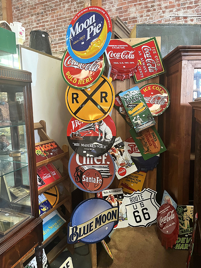 Vintage advertising that outlived the products it promoted. These colorful metal signs once convinced your grandparents that Coca-Cola cured headaches.