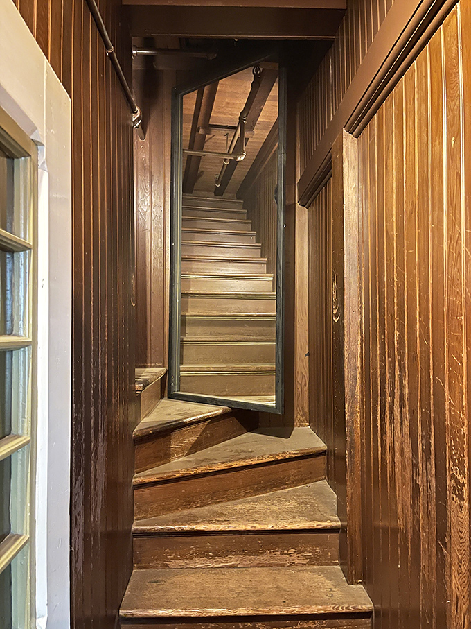 These narrow stairs prove that Victorian-era fitness programs were apparently quite different from today's standards.