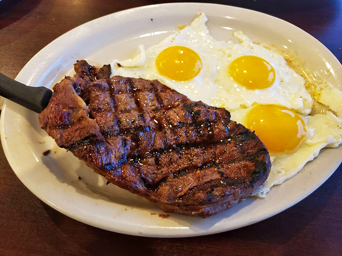Steak and eggs&mdash;the breakfast of champions or the lunch of legends? Either way, those perfect sunny-side-up eggs are winking at you with delicious promise.