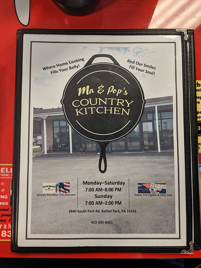 Where Home Cooking Fills Your Belly! promises the sign, a mission statement that's refreshingly straightforward in our complicated world.