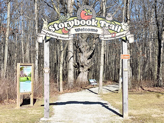 Where literature meets landscape. The Storybook Trail combines two childhood favorites: reading and running wild through the woods.