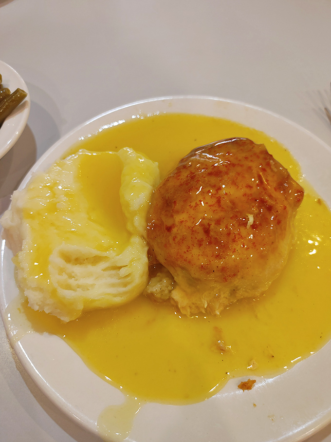 This stuffed chicken breast floating in golden sauce is what comfort food dreams are made of&mdash;a sunshine-colored pool of pure happiness.