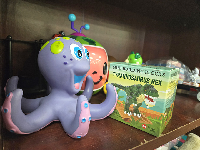 This cheerful octopus toy and dinosaur building blocks await new imaginations&mdash;childhood joy recycled at pocket-change prices.