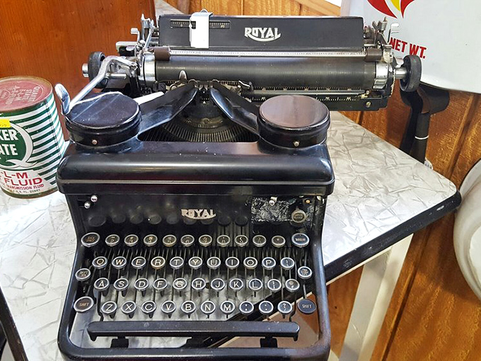 This Royal typewriter awaits its next great American novel. Just imagine the stories it could tell if those keys could talk.