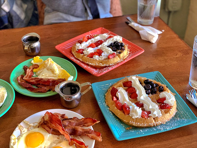 A classic breakfast that speaks the universal language of comfort&mdash;golden home fries, toast, eggs, and bacon that would make your grandmother proud.