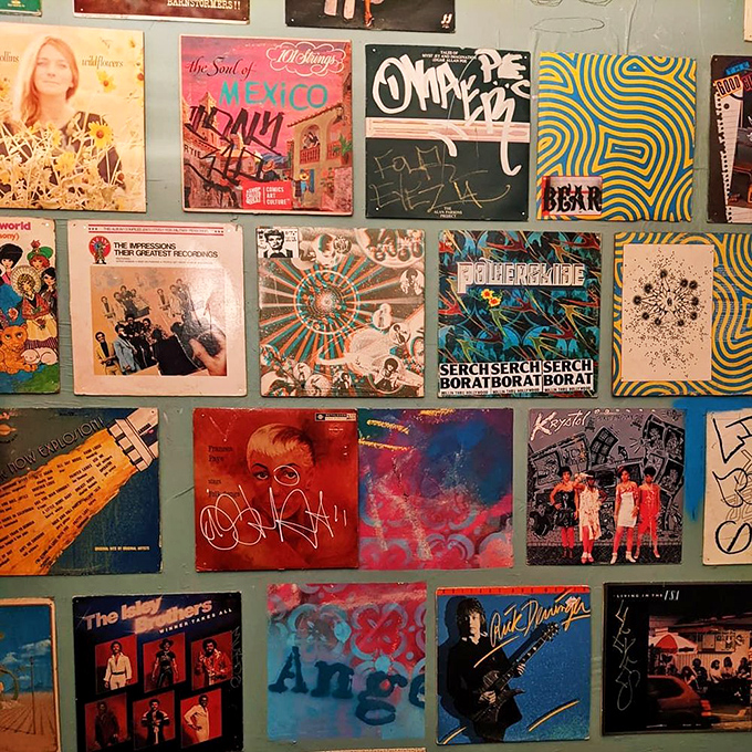 The wall of album covers speaks volumes &ndash; this is a place that takes its music as seriously as its Mediterranean-inspired menu.