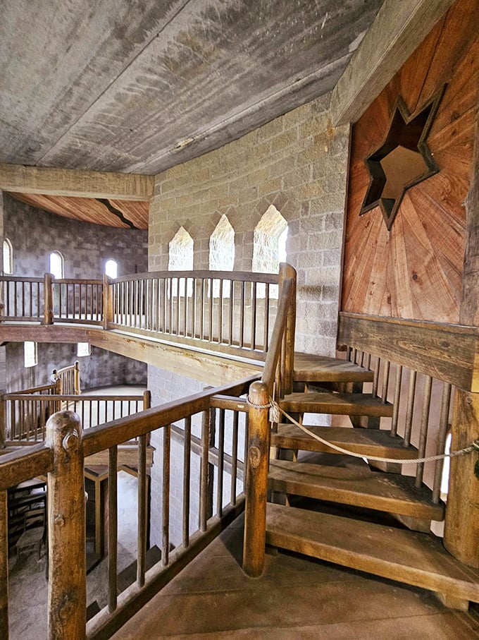 The castle's upper wooden platforms provide perfect vantage points for surveying your temporary medieval kingdom.
