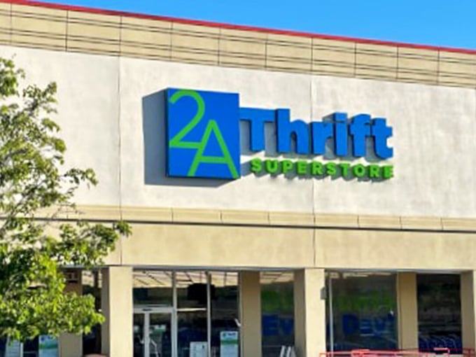 2nd Ave's bold blue and white exterior hints at the department store-like experience waiting inside.