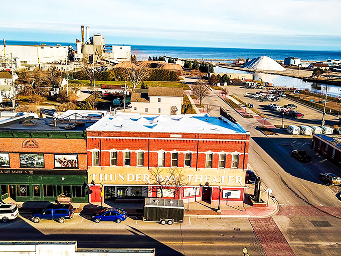 The Thunder Bay Theater stands as Alpena's cultural cornerstone, where small-town stories come alive on stage.