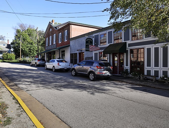 Main Street looks like it's waiting for a parade to start. These colorful storefronts have been welcoming shoppers for generations.