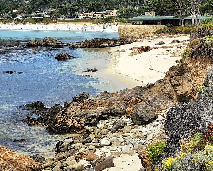 Carmel's fairy-tale cottages look like something from a storybook dropped onto pristine white sand. 