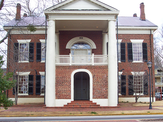 Dahlonega's historic brick building stands proudly, a reminder that Georgia's small towns offer big value for retirees.