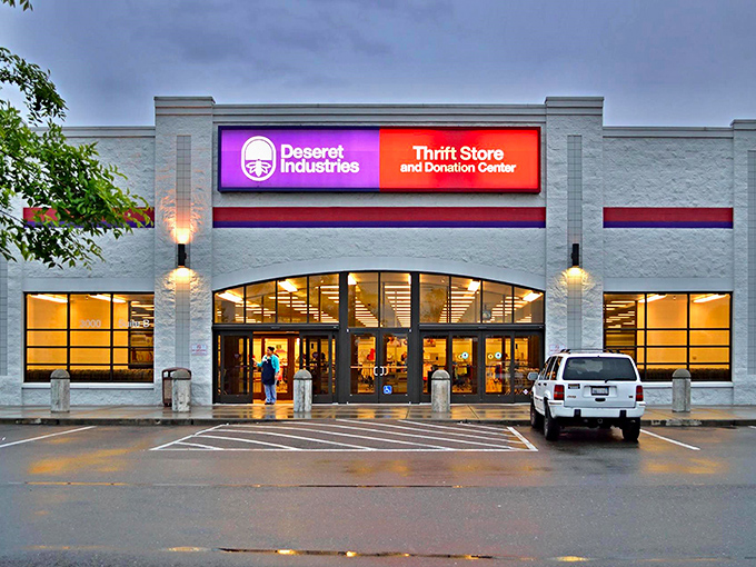 Deseret Industries gleams like a retail palace rather than a thrift store. Secondhand shopping with first-class lighting.