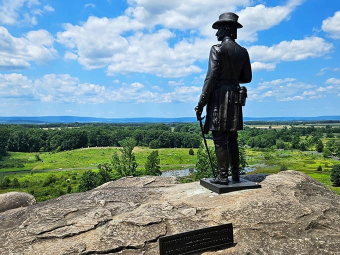 A silent sentinel watches over Gettysburg's hallowed ground, reminding us that history isn't just in books&mdash;it's in the land beneath our feet.