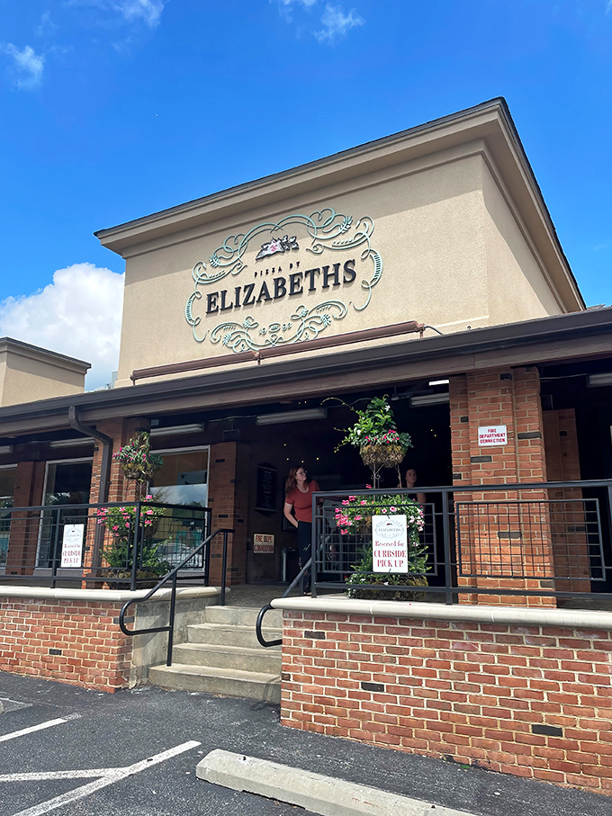 Elizabeth's elegant entrance feels more country club than pizzeria. Those flower pots promise attention to detail inside and on your plate.