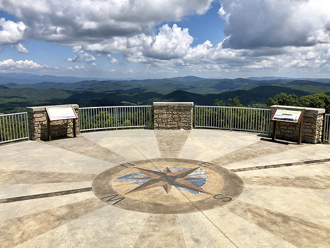 Sassafras Mountain Observation Tower: From South Carolina's rooftop, the Blue Ridge Mountains roll away like waves frozen in time.