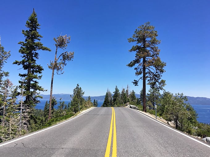 Lake Tahoe's Route 89 delivers the kind of pine-scented mountain views that make you want to cancel your return flight.