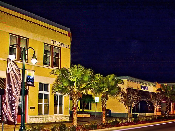 Titusville's historic district lights up at night, offering stellar views that don't require a NASA-sized retirement fund.