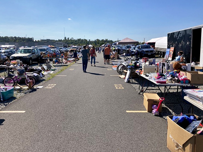 Trader Jack's outdoor aisles beckon shoppers into a world where yesterday's forgotten items become tomorrow's conversation pieces.