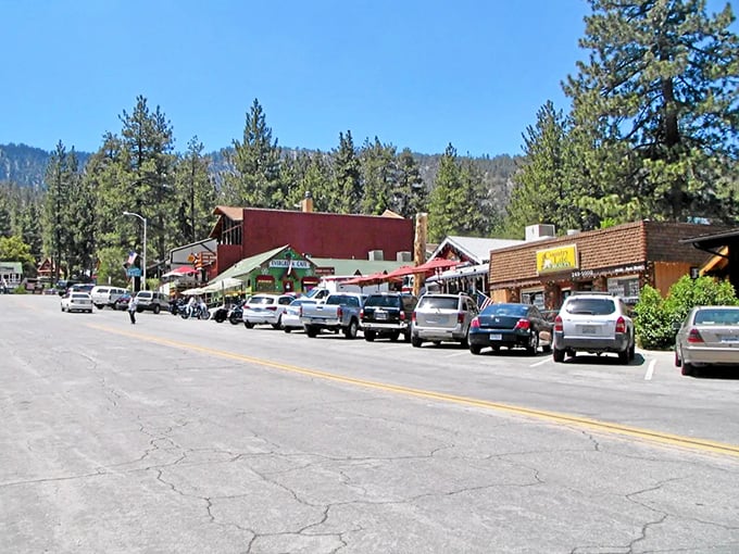 Wrightwood's quiet streets where pine trees provide shade and peace comes standard.