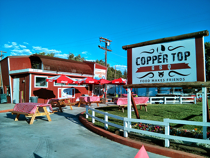 Copper Top's outdoor setup proves the best BBQ joints don't need fancy dining rooms, just great smoke.