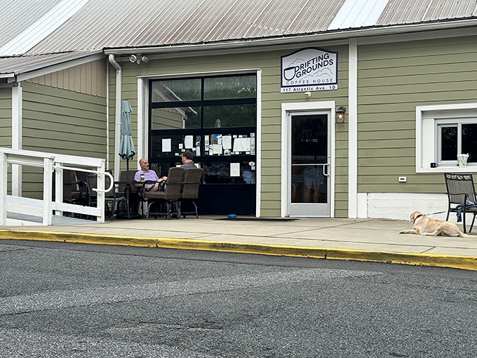 The laid-back coastal vibe of Drifting Grounds Coffee House perfectly captures the relaxed spirit of Ocean View in building form.