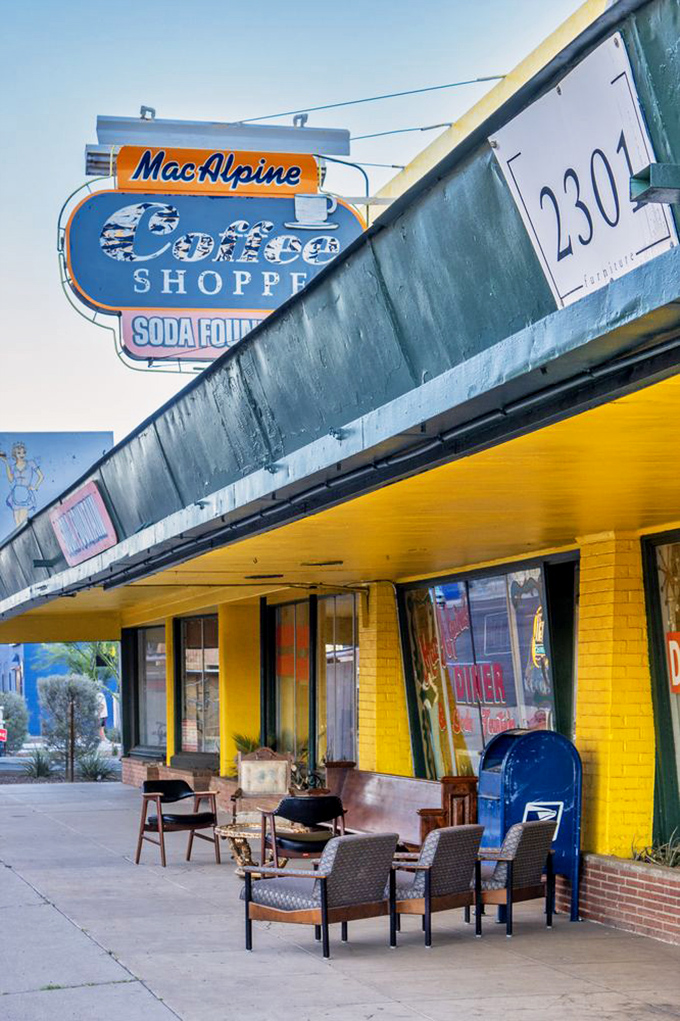 That vintage sign at MacAlpine's promises more than coffee &ndash; it's offering a sip of Phoenix history with your breakfast.