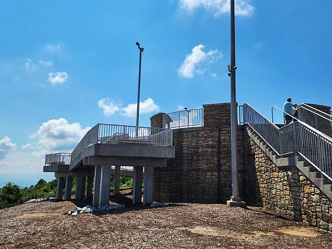 Sassafras Mountain Observation Tower: The compass rose reminds you which state you're admiring &ndash; though at this height, borders seem wonderfully insignificant.