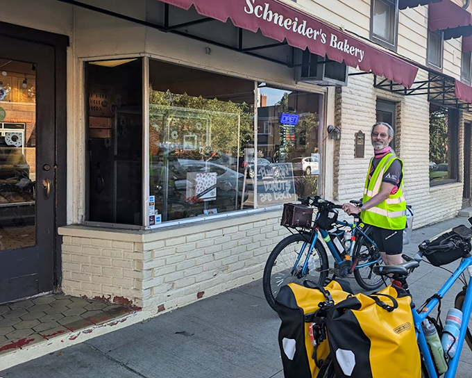 Even cyclists can't resist stopping at Schneider's &ndash; proof that donuts are the ultimate energy food!