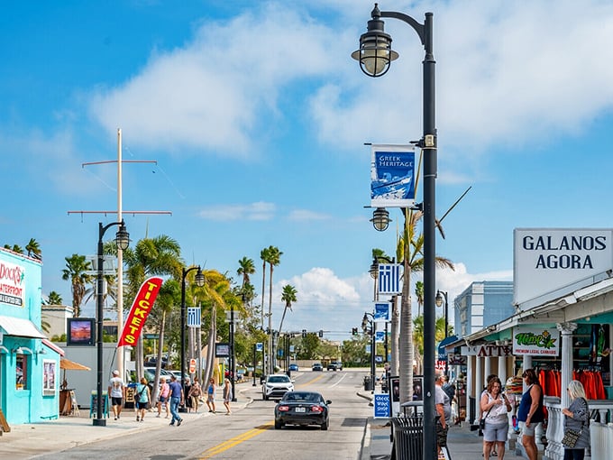 Tarpon Springs' sponge docks blend working waterfront with vacation vibes. Greece meets Gulf Coast in perfect harmony.