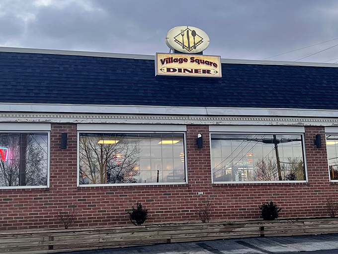The Village Square Diner's brick building sits like a comfortable old friend in the heart of Shermans Dale, promising meals that satisfy.