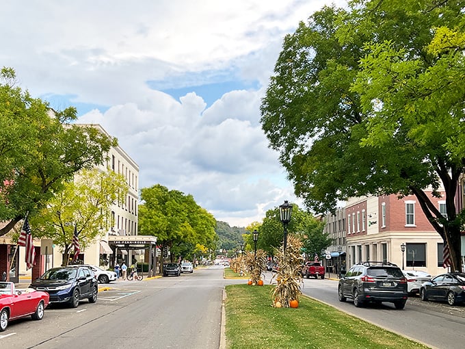Historic buildings frame Wellsboro's wide main street, creating a downtown that seems purpose-built for community parades and neighborly conversations about the weather.