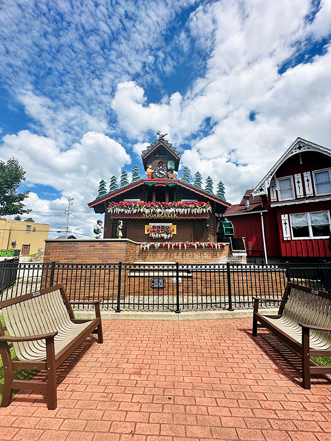 When this cuckoo pops out, the whole town knows what time it is! Alpine charm meets American super-sizing. 
