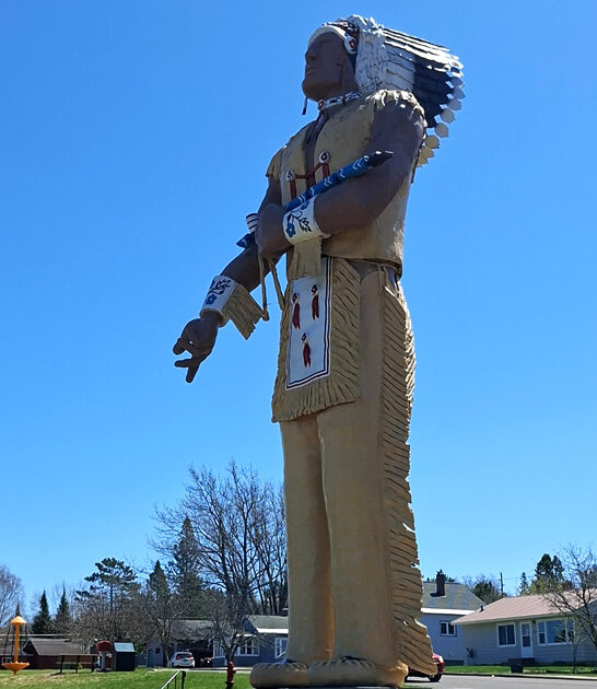 tall fiberglass statue michigan ftr