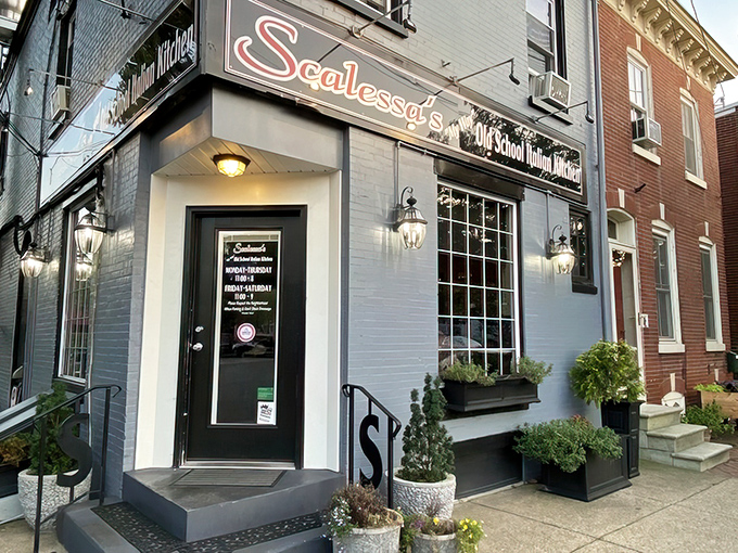 The charming gray exterior of Scalessa's beckons with red umbrellas and potted flowers, like a little slice of Italian hospitality on a Wilmington corner.