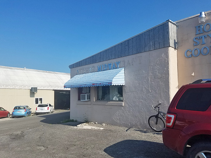 The unassuming exterior of Midway Restaurant in Kenton hides culinary treasures within. Like finding a diamond in a parking lot&mdash;complete with blue awning!