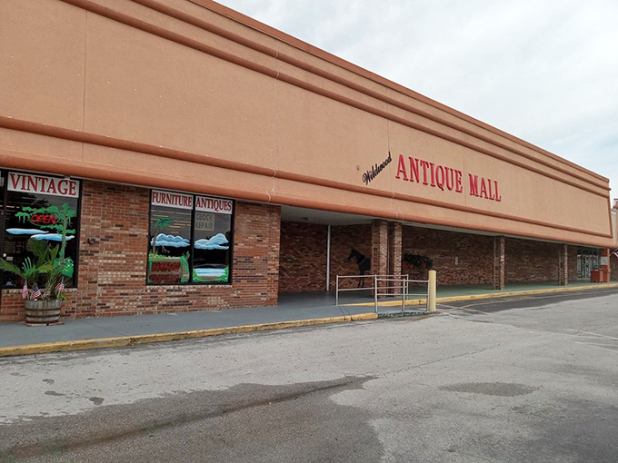 The unassuming exterior of Wildwood Antique Mall – like finding a treasure chest disguised as a shoebox. Adventure awaits inside!