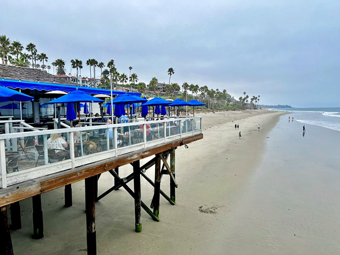 Perched at the edge of San Clemente Pier, Fisherman's Restaurant & Bar stands like a salty sea captain's outpost, complete with weathered charm and ocean-fresh promise.