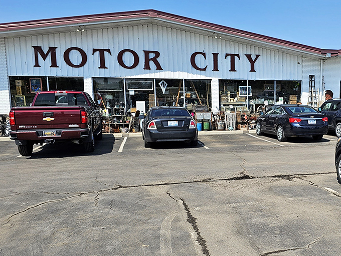 The unassuming exterior of Motor City Antique Gallery hides treasures that would make treasure hunters weep with joy.