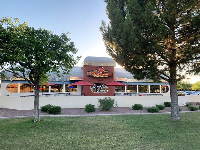 Chase's Diner sits like a red-brick time capsule, promising milkshakes and memories in equal measure. 